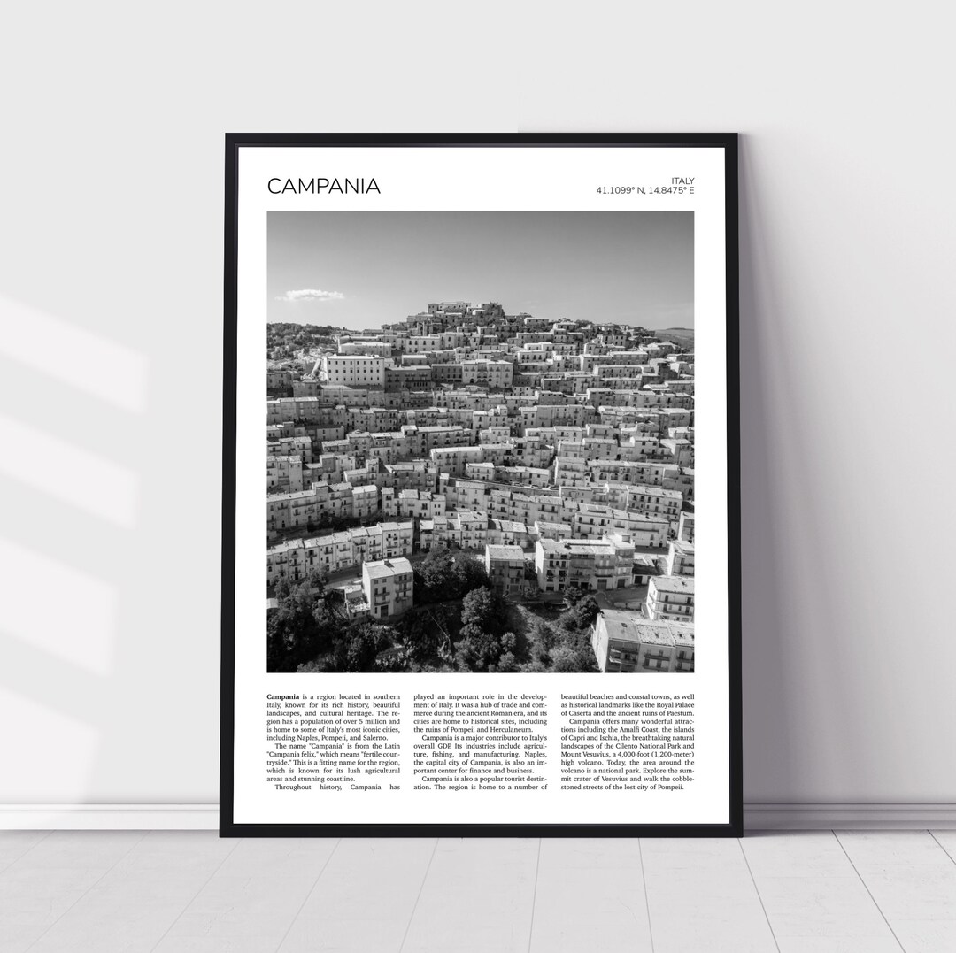 Campania Wall Art | Calitri, Campania Artful Travel Poster Print Photo ...