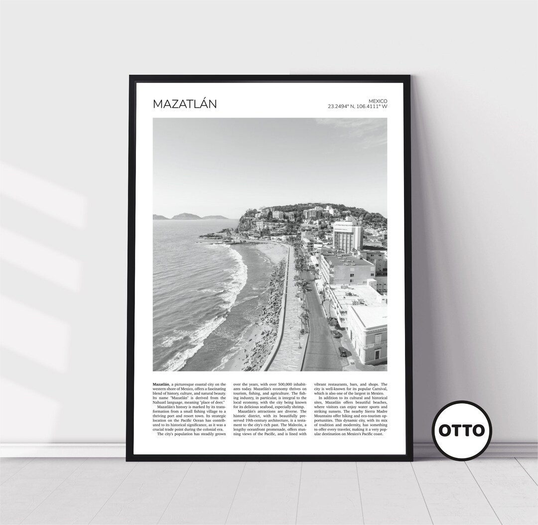 Mazatlán Wall Art Mazatlan Home Decor El Malecon, Sea Promenade Mexican ...