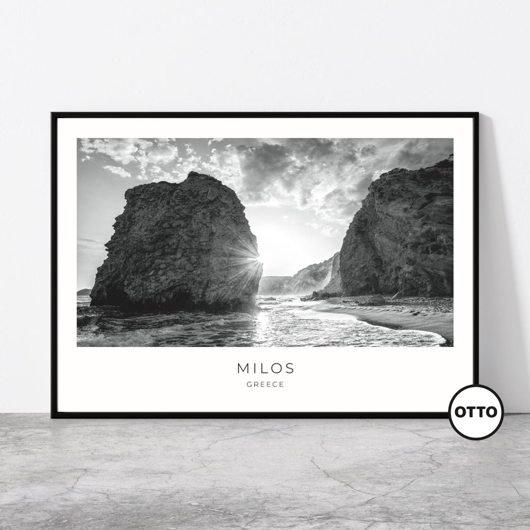 Milos Wall Art | Milos Island Home Decor Print | Fyriplaka Beach Art ...