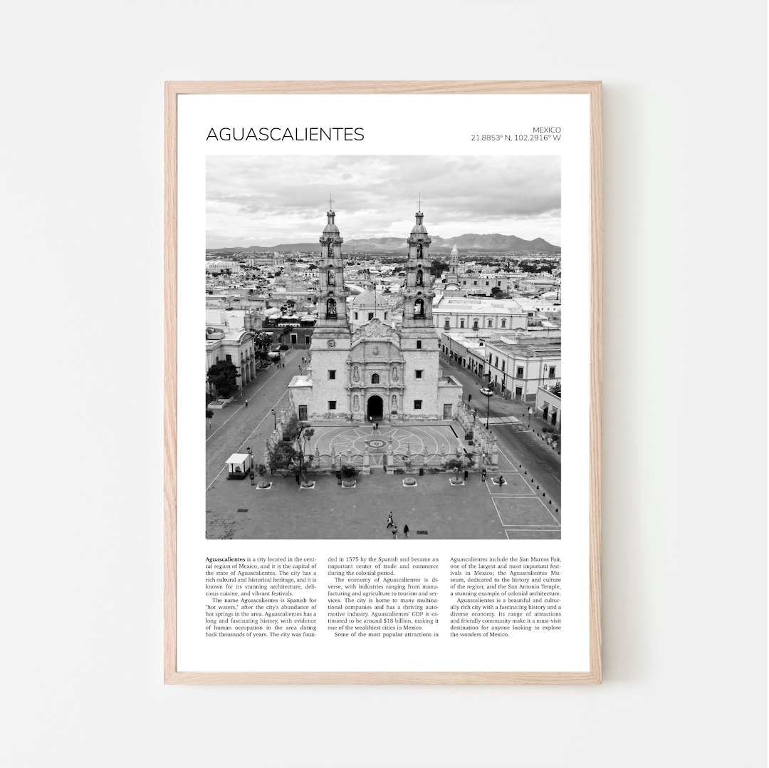 Aguascalientes Wall Art Cathedral, Aguascalientes Artful Travel Poster ...