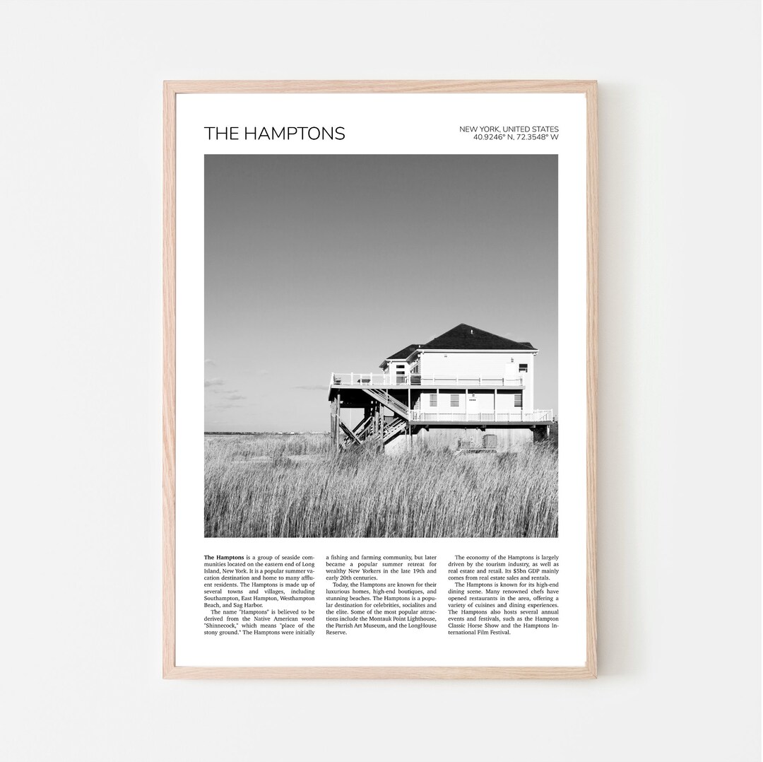 The Hamptons Wall Art the Hamptons Artful Travel Poster - Etsy