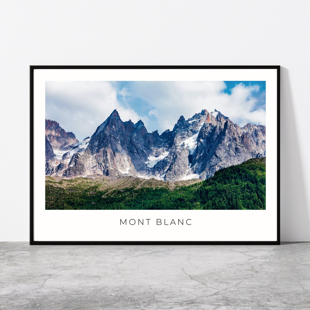Mont Blanc Wall Art | Mont Blanc Mountain Artful Travel Poster Print ...