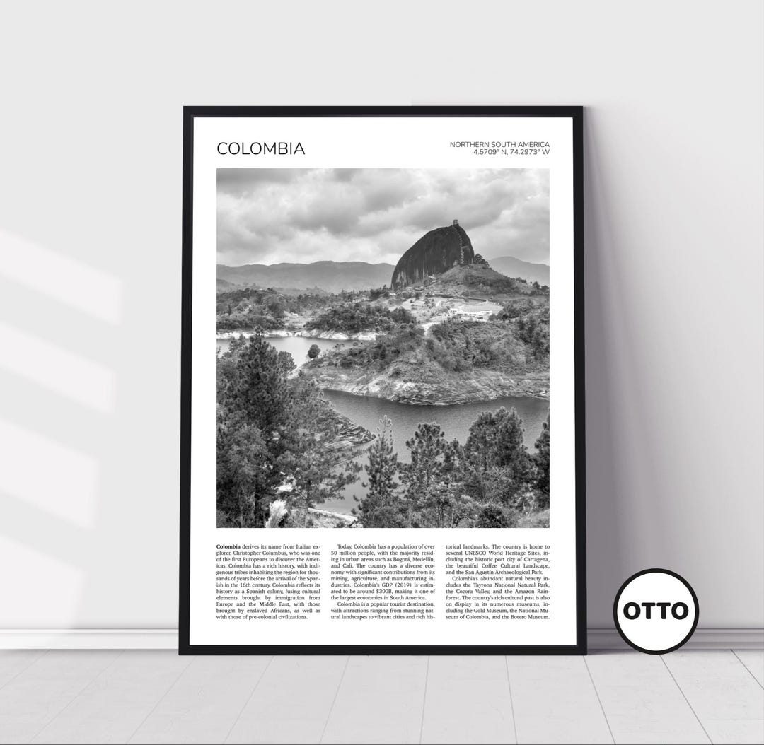 Colombia Wall Art | Colombia Home Decor Print | the Rock, Guatape ...