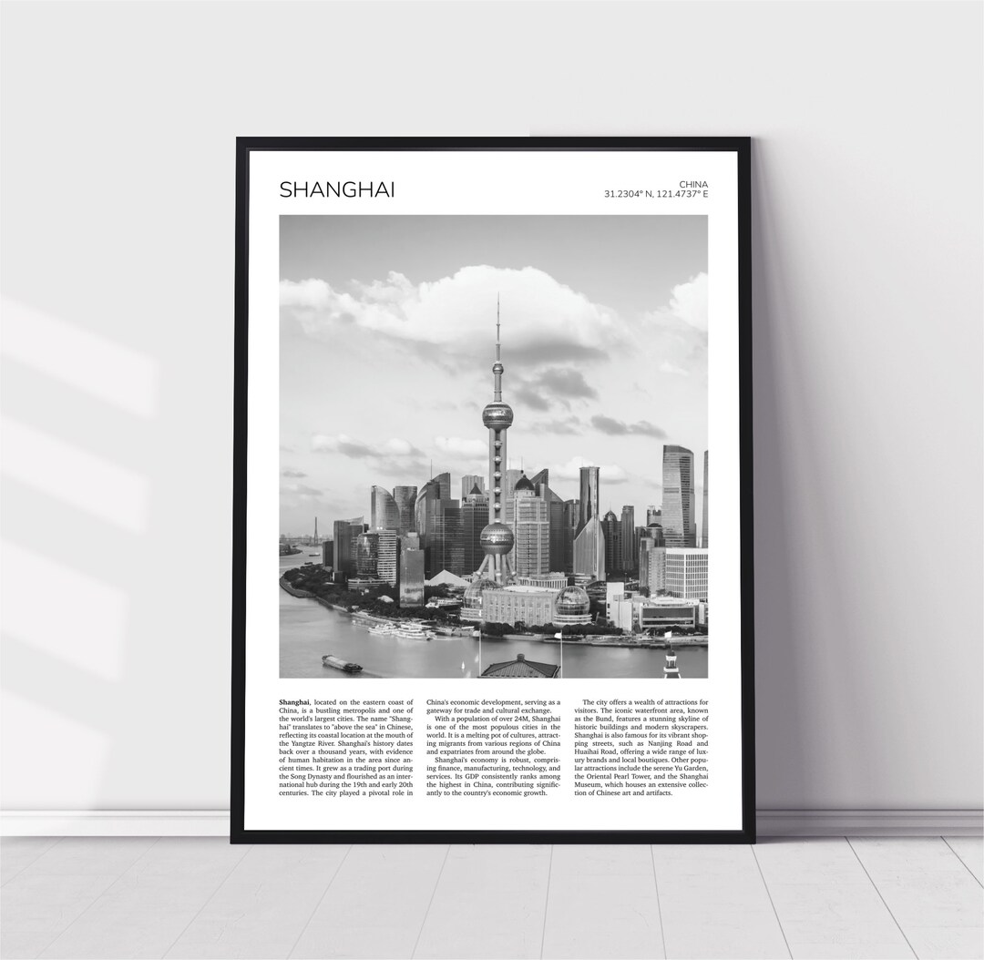 Shanghai Wall Art | Shanghai Artful Travel Poster Print Photo ...