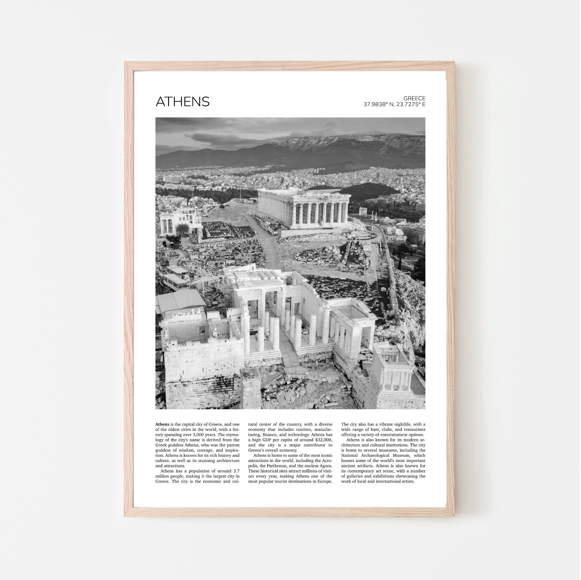 Athens Wall Art Acropolis of Athens Artful Travel Poster - Etsy