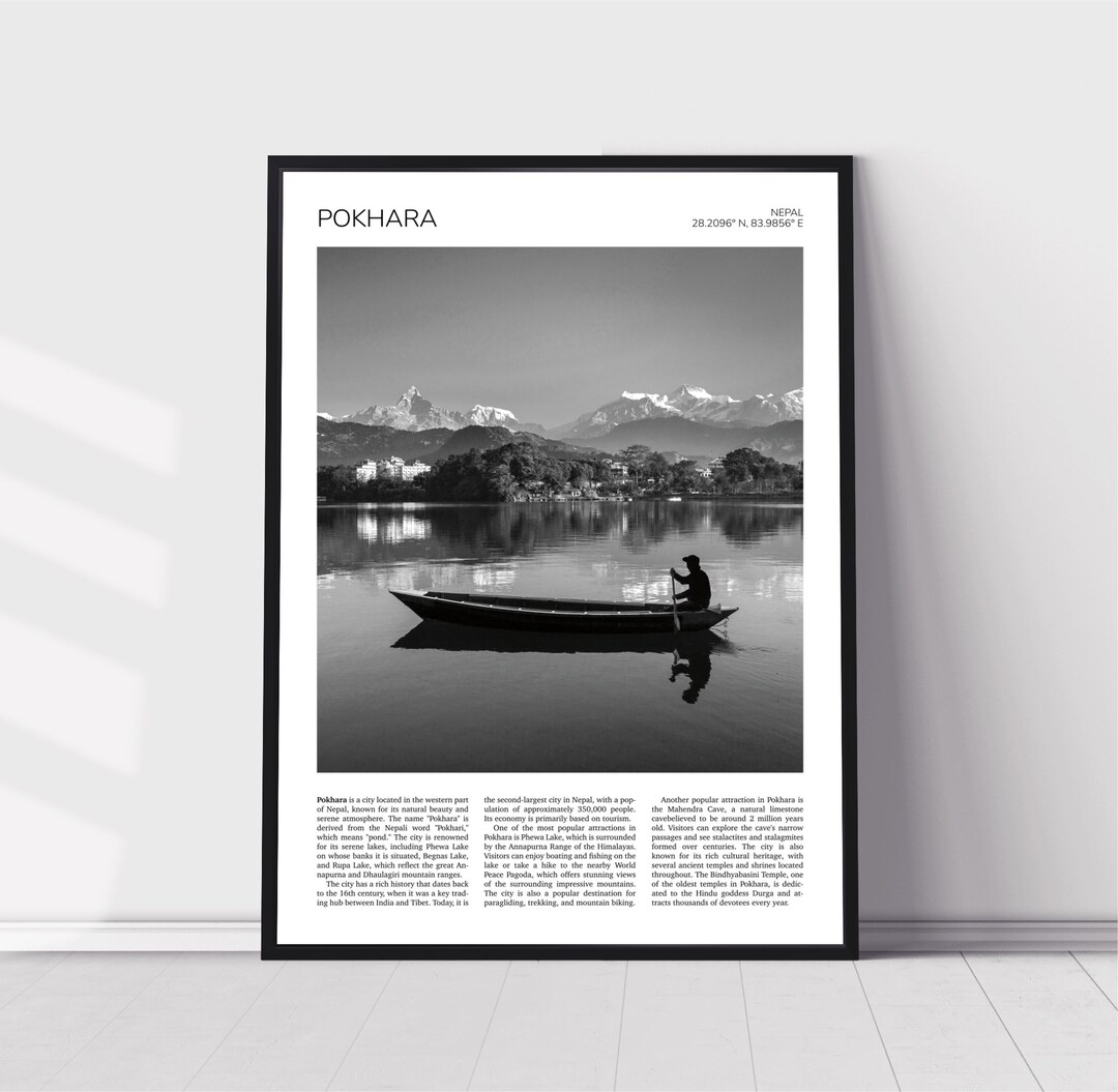 Pokhara Wall Art | Pokhara Artful Travel Poster | Phewa Lake ...