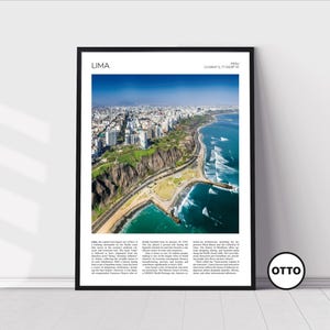 Lima Wall Art | Lima Home Decor Print | Aerial View, Cityscape, Pacific ...