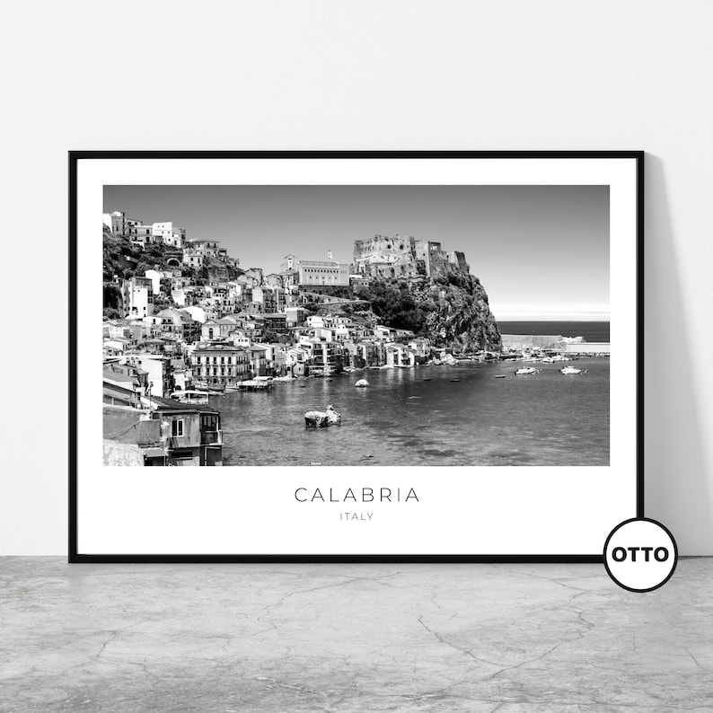 Calabria Wall Art Print - Italy Travel Photo in Black and White - Etsy UK