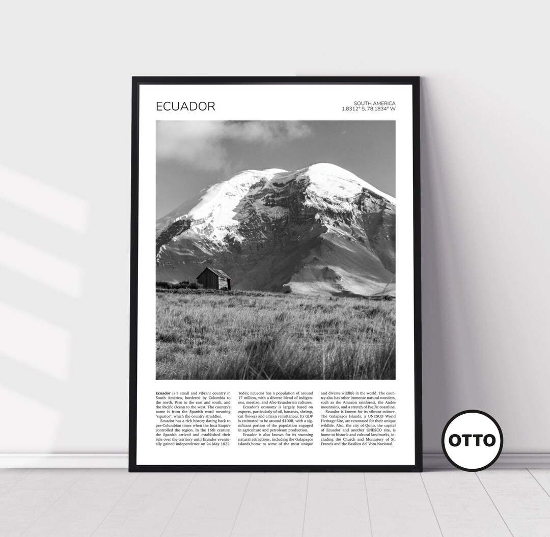 Ecuador Wall Art | Ecuador Artful Travel Poster Print Photo| Chimborazo ...