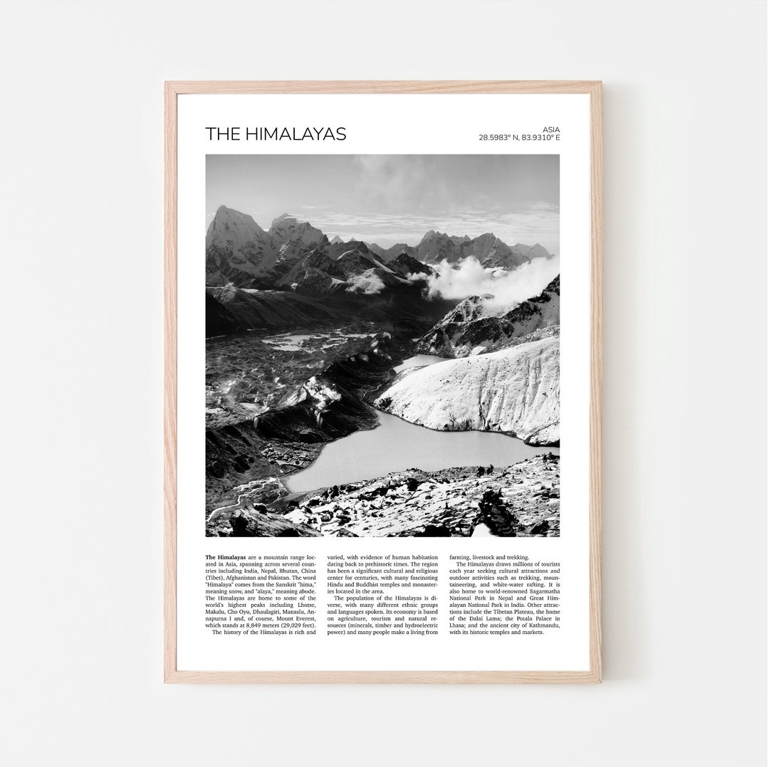 The Himalayas Wall Art | Himalayas Artful Travel Poster Print Photo ...