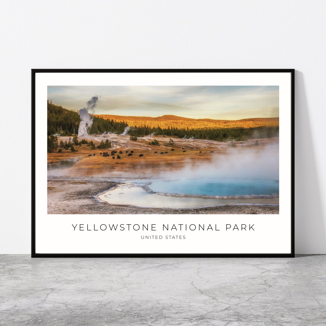 Yellowstone National Park Wall Art | Wyoming Home Decor | Hot Springs ...