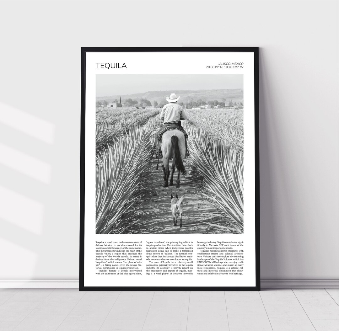 Tequila Wall Art Tequila, Jalisco Home Decor Agave Field Mexican Artful ...