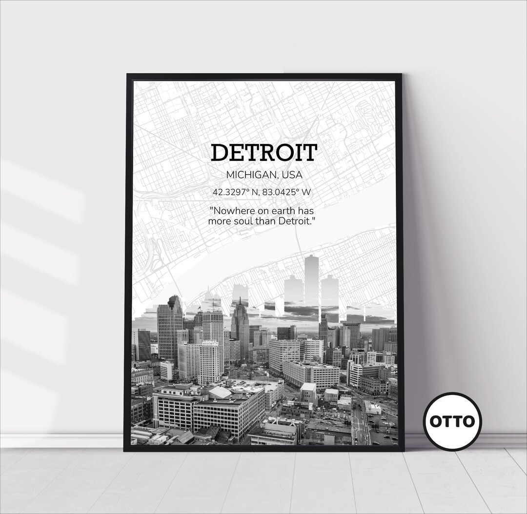 Detroit Wall Art | Detroit Double Exposure Home Decor Print | Art ...
