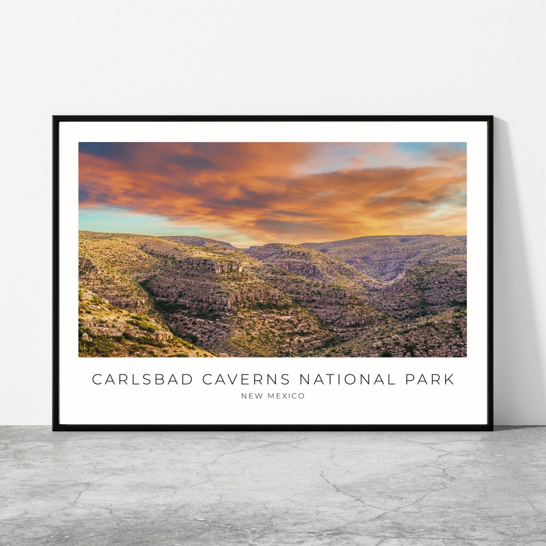 Carlsbad Caverns National Park Wall Art | Carlsbad Artful Travel Poster ...