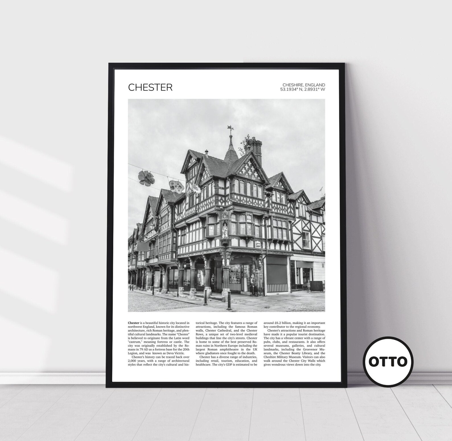Chester Wall Art | Chester Home Decor Print | Town Centre Art Travel ...