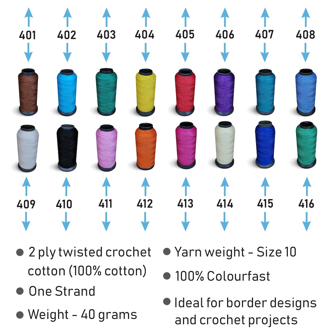 2ply Twisted Cotton Embroidery Thread Yarn Cone One Strand 40g Summer ...