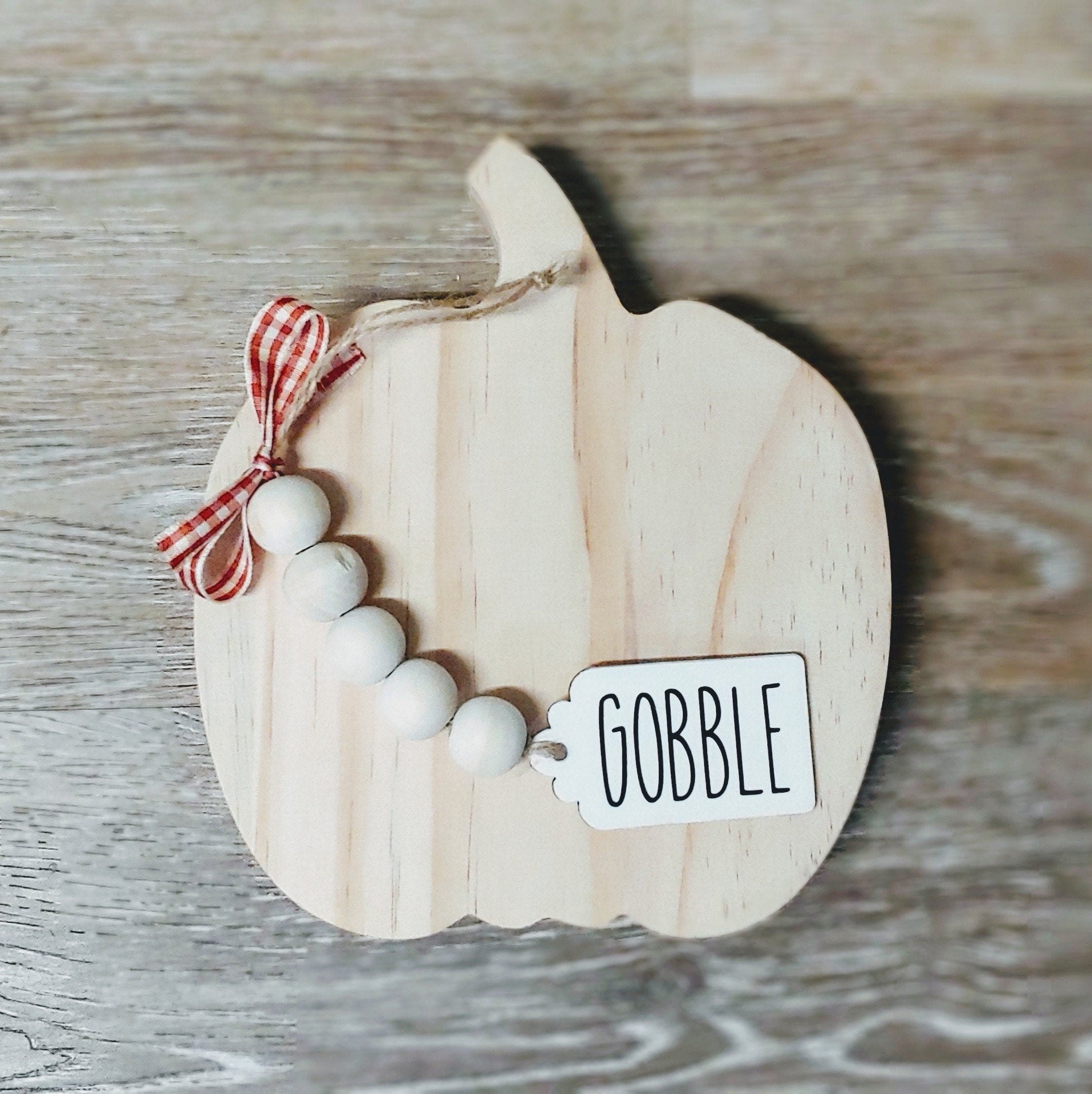 Fall Wood Bead & Tag Decor | Etsy