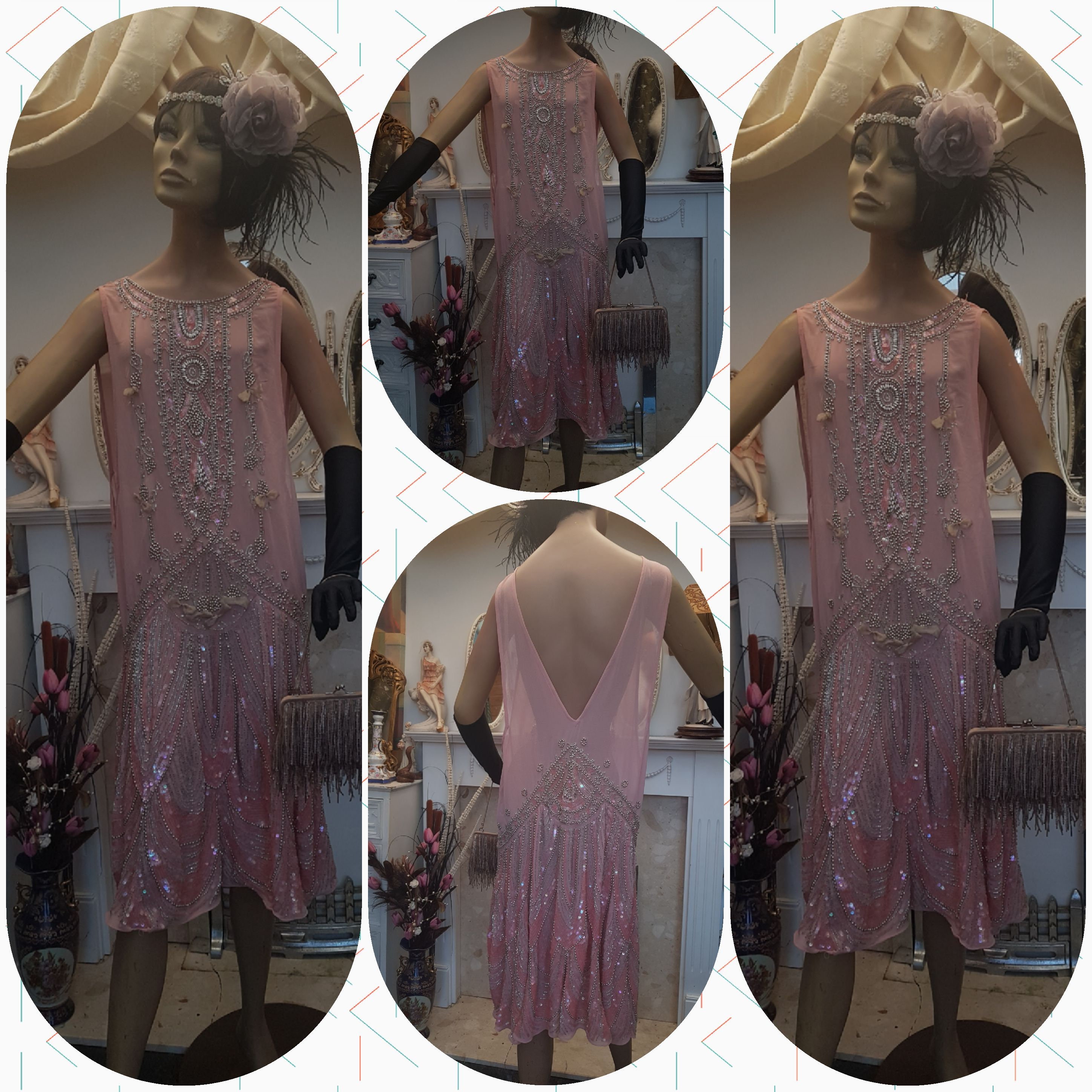1920's Great Gatsby Flapper Dress Size 6UK 2US - Etsy