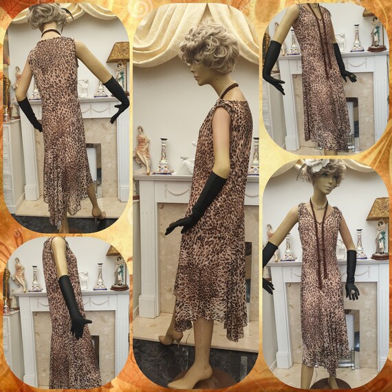 1920's Gatsby Flapper Dress Animal Print Flapper Dres… - Gem