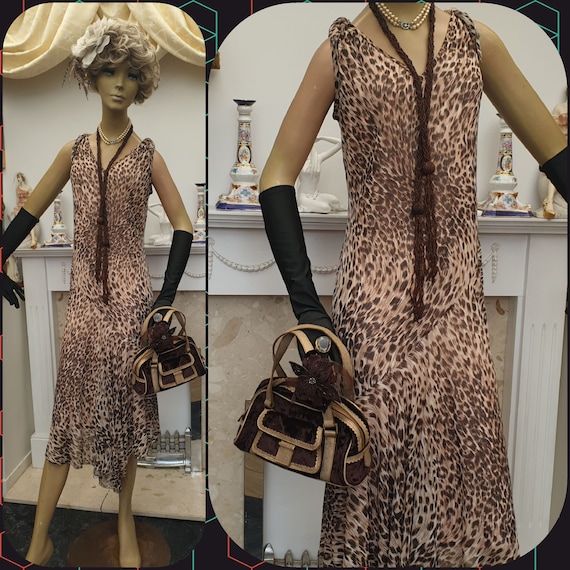 1920's Gatsby Flapper Dress Animal Print Flapper Dres… - Gem