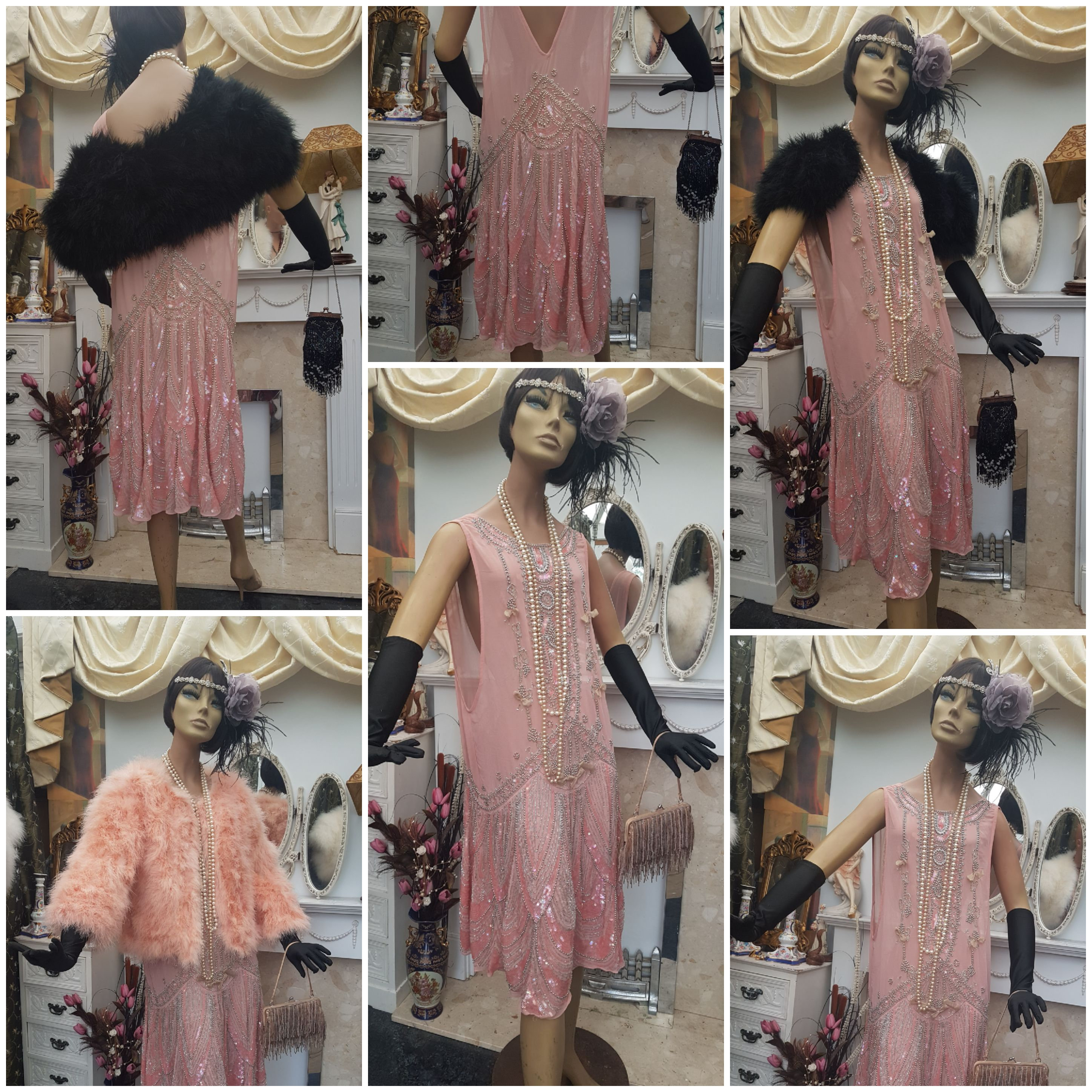 1920's Great Gatsby Flapper Dress Size 6UK 2US - Etsy