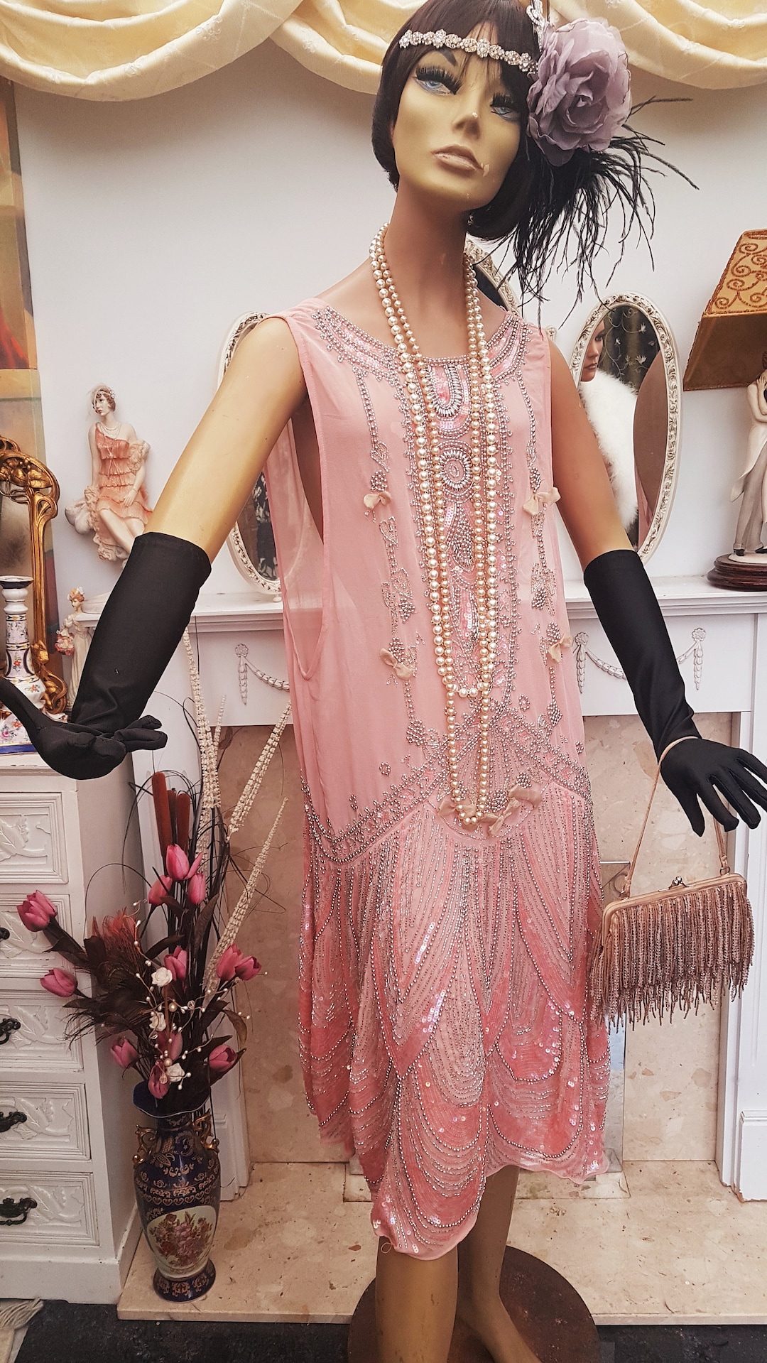 1920's Great Gatsby Flapper Dress Size 6UK 2US - Etsy