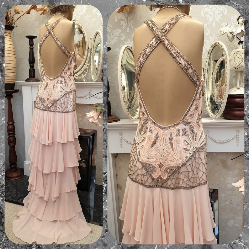 1930's Downton Abbey Evening Formal Beaded Evening Dress - Etsy