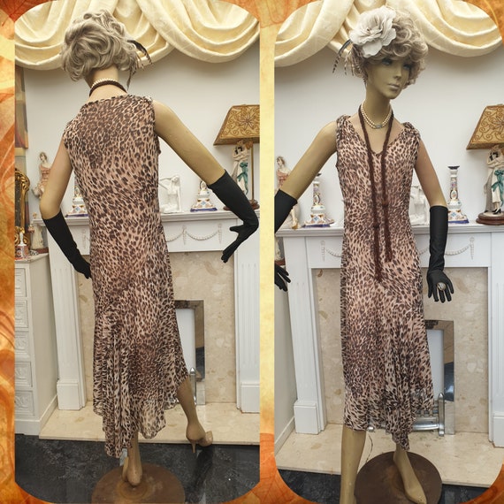 1920's Gatsby Flapper Dress Animal Print Flapper Dres… - Gem
