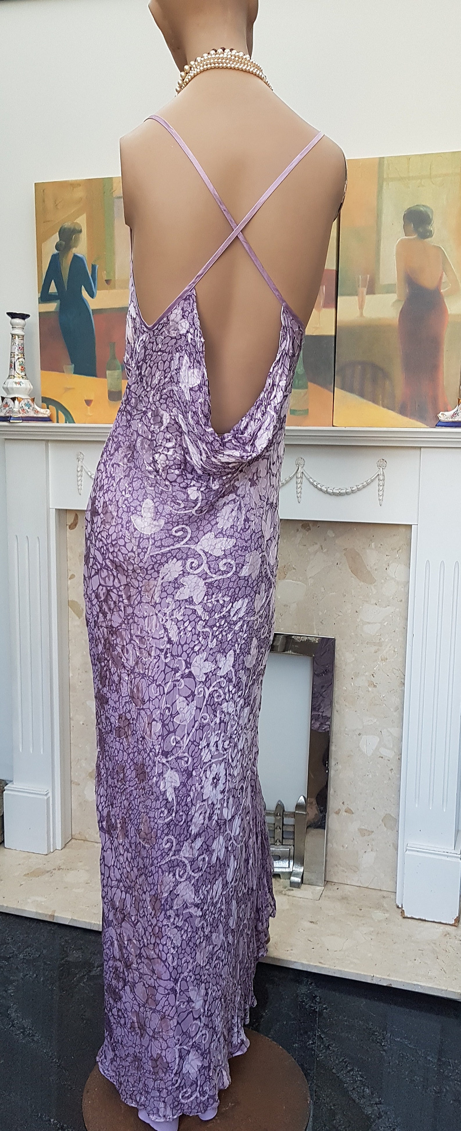 1920's Downton Abbey Formal Evening Dres Silk Devore Dress - Etsy