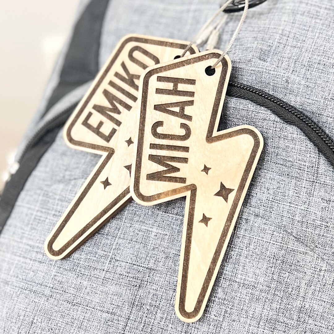 Back to School Zipper Pull, Retro Solid Wood Engraved Backpack Tags ...