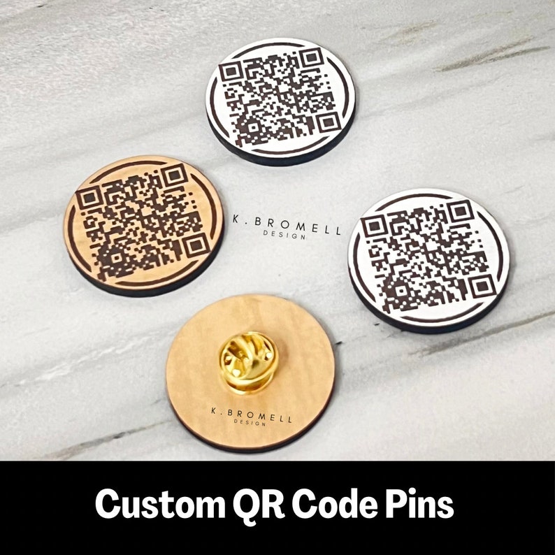 Custom QR Code Lapel Pin, Small Business Promotional Branding Merch ...
