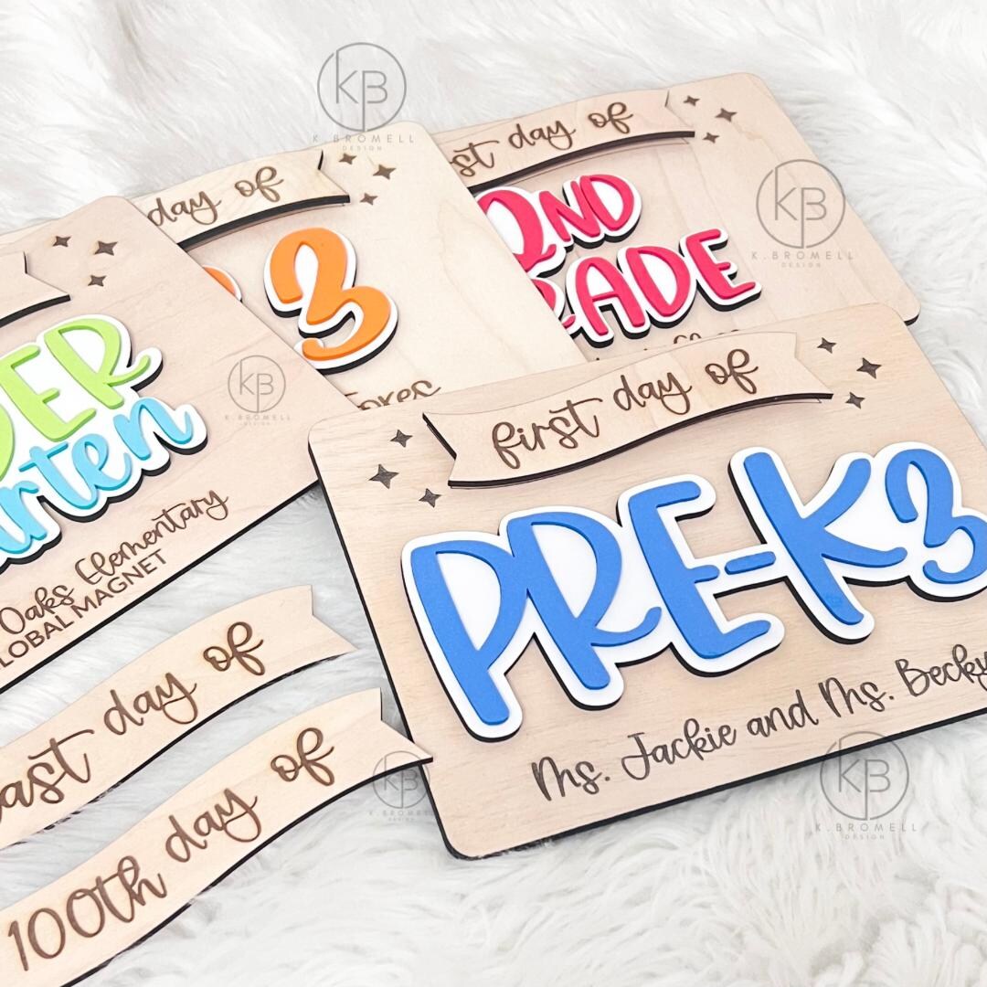 Teacher Class Photo Back to School Interchangeable Board, 1st Day ...