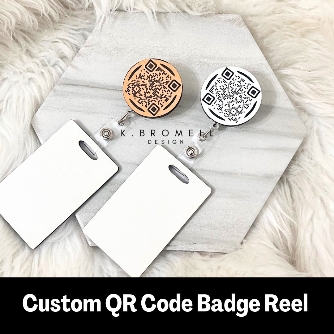 Custom QR Code Badge Reel, Small Business Promotional Branding Merch ...