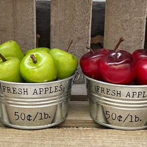 Mini Metal Apple Bucket Apples Tiered Tray Decor Metal - Etsy