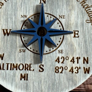 Compass Home Personalized Ornament, Laser Cut Wood Engraved, New Home ...