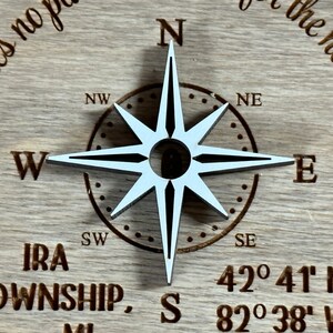 Compass Home Personalized Ornament, Laser Cut Wood Engraved, New Home ...