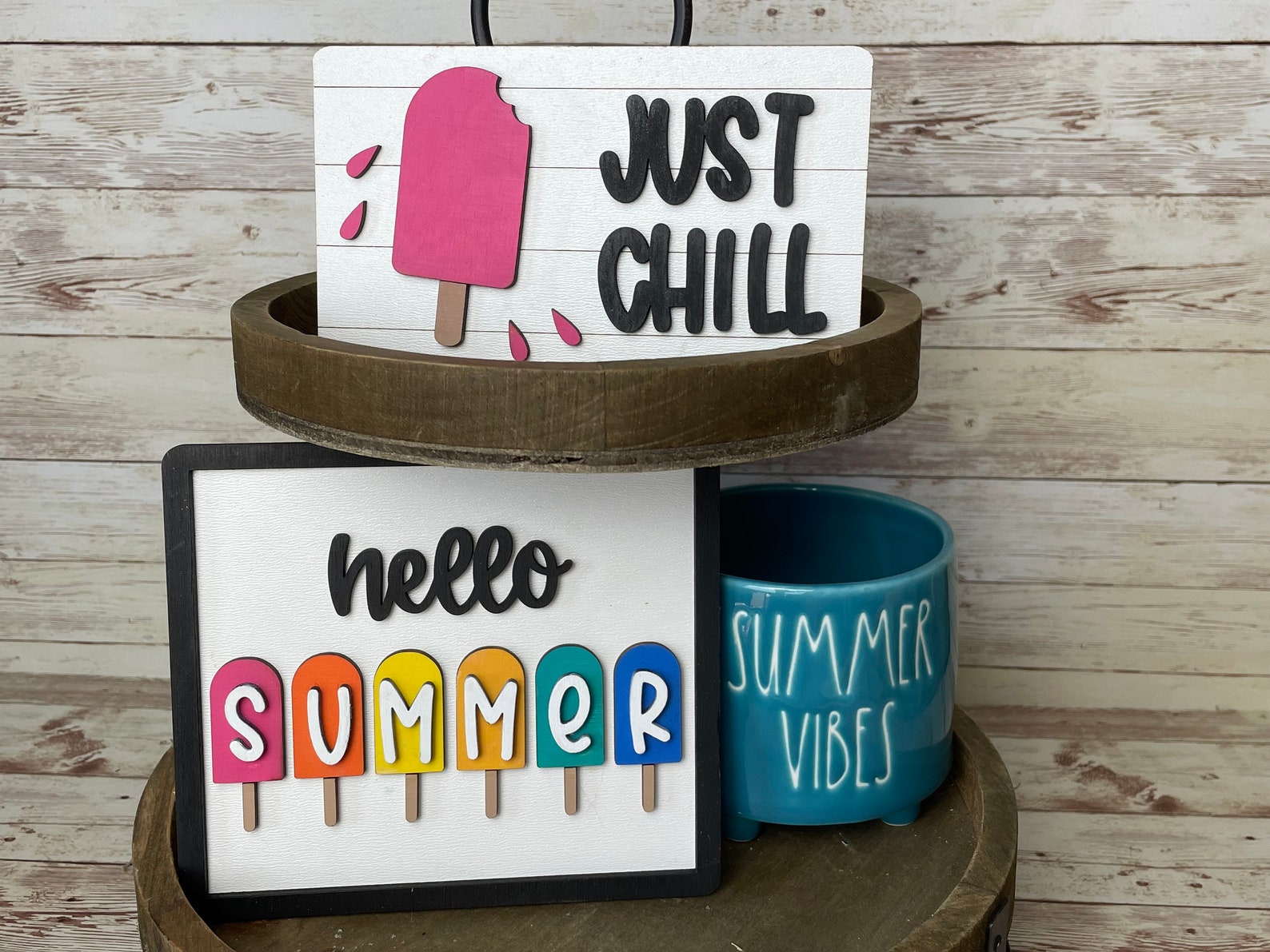 Hello Summer Wood Signs Popsicles Summer Sign Kitchen Decor - Etsy