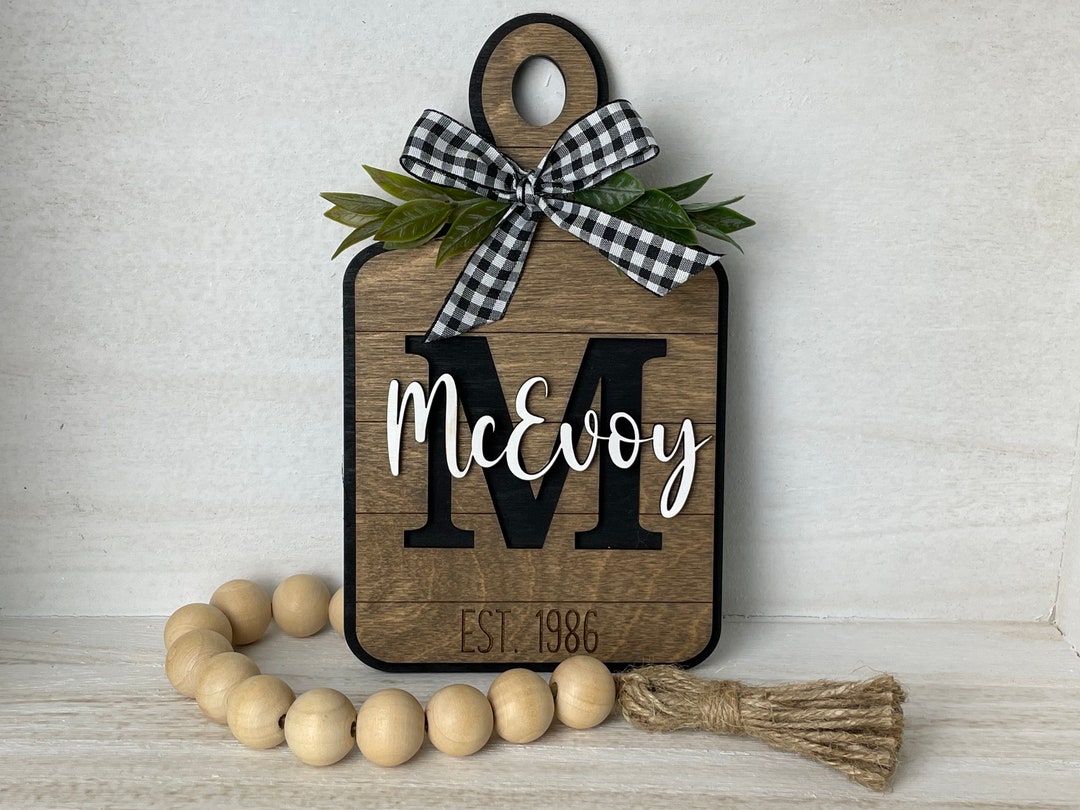 Monogram Decorative Cutting Board 3D Laser Cut Sign - Etsy