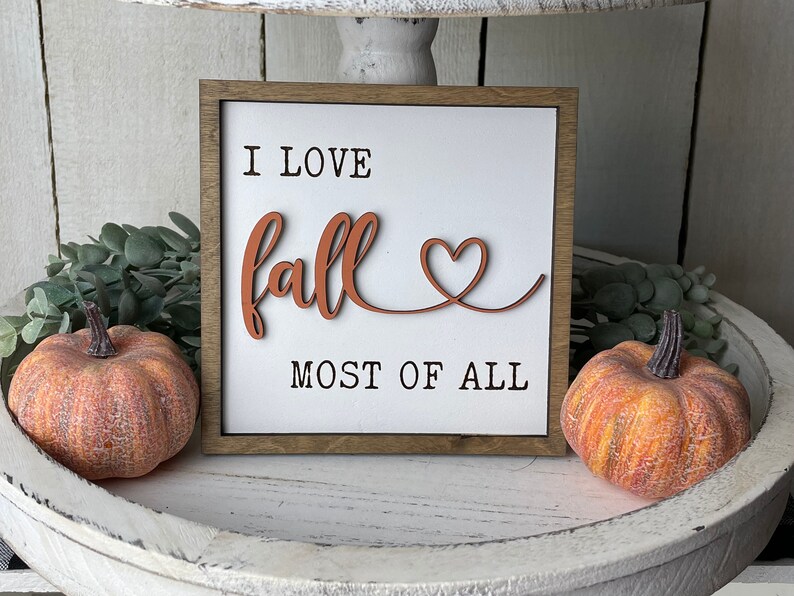 I Love Fall Sign Fall 3D Laser Cut Sign 3D Framed Sign 3D - Etsy