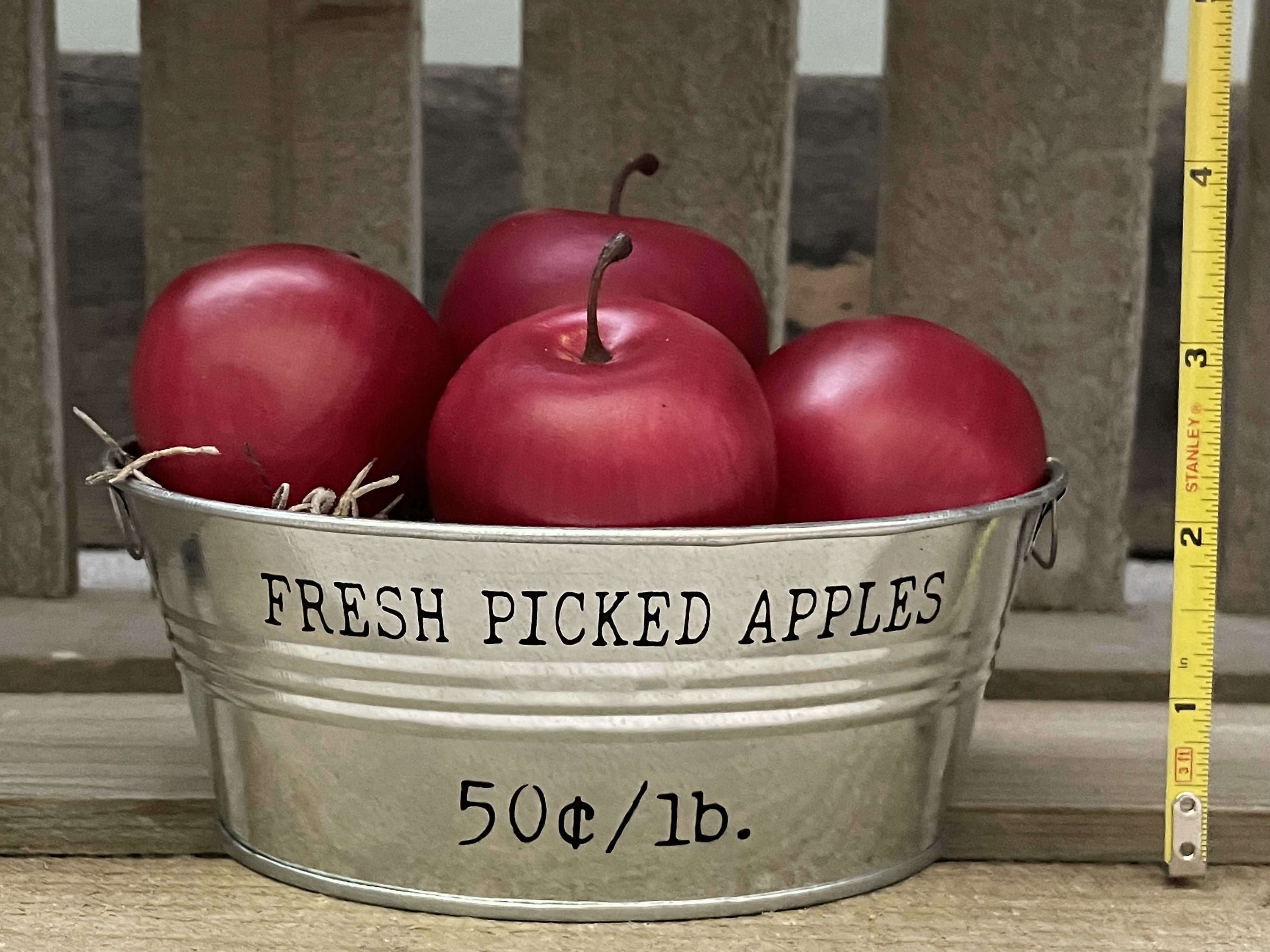 Mini Metal Oval Apple Bucket Apples Tiered Tray Decor Metal - Etsy