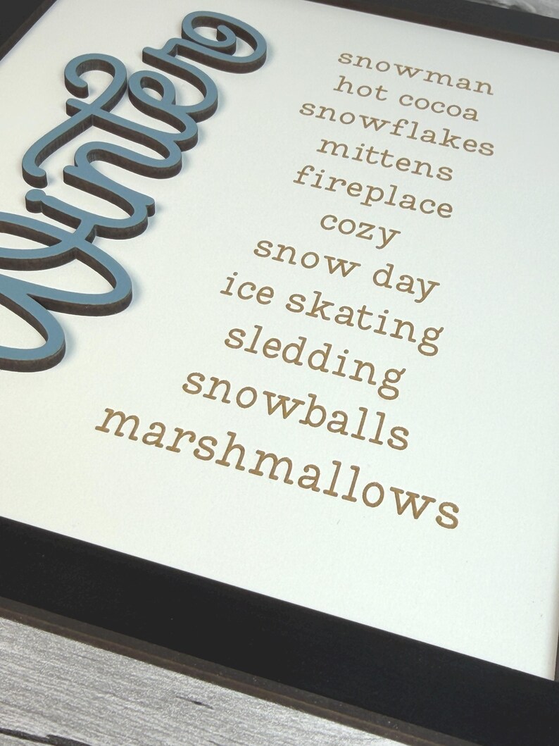 Winter Word Art Sign, Rustic Winter Home Decoration, Cozy Farmhouse ...
