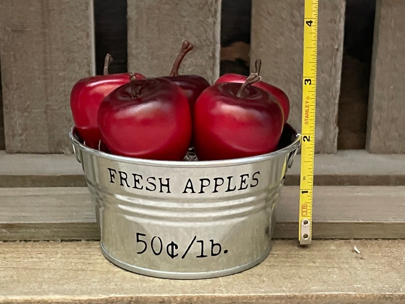 Mini Metal Apple Bucket Apples Tiered Tray Decor Metal - Etsy