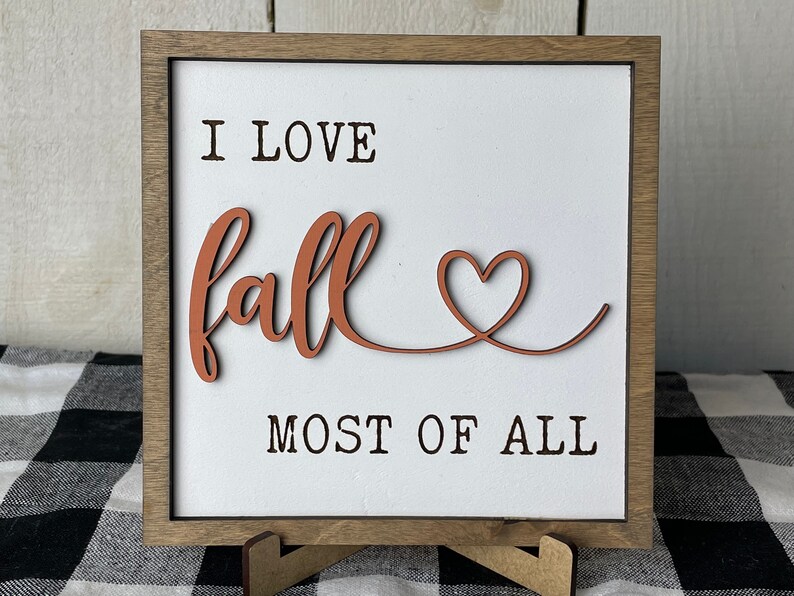 I Love Fall Sign Fall 3D Laser Cut Sign 3D Framed Sign 3D - Etsy