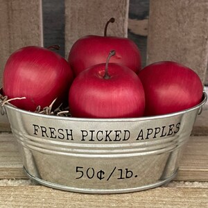 Mini Metal Oval Apple Bucket, Apples Tiered Tray Decor, Metal Tiered ...