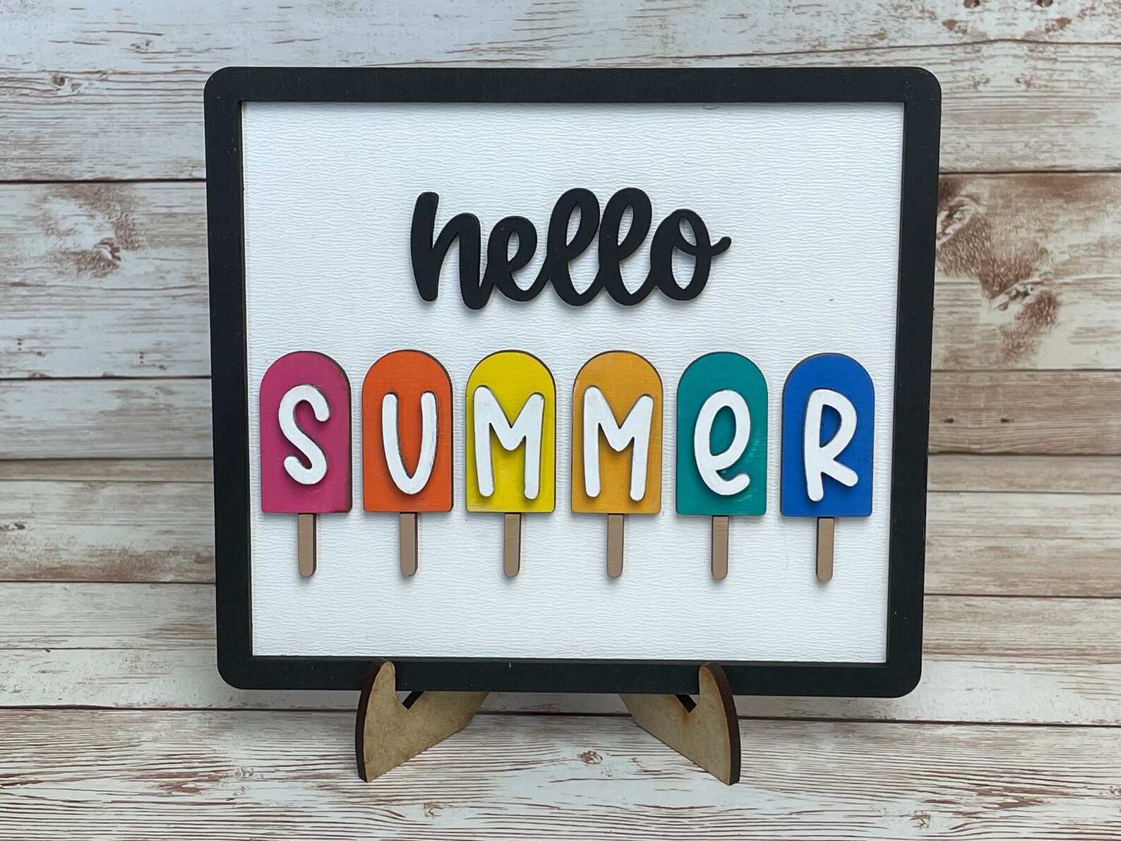 Hello Summer Wood Signs Popsicles Summer Sign Kitchen Decor - Etsy