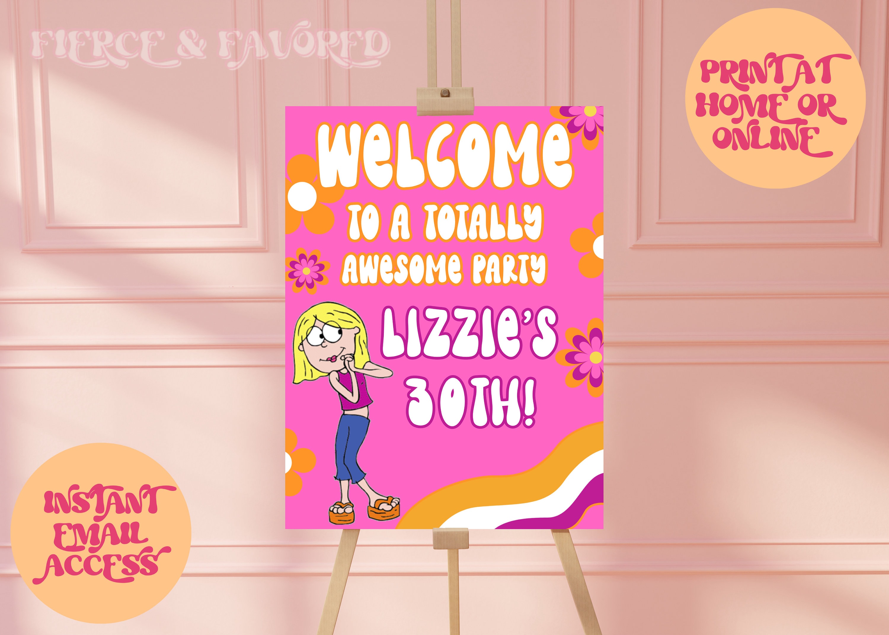 Lizzie Inspired Birthday Welcome Sign | Lizzie Themed Welcome Sign ...