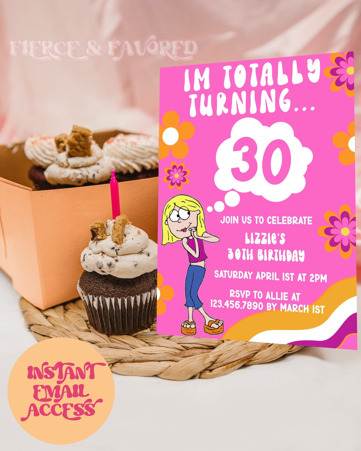 Lizzie Inspired Birthday Invitation | Lizzie Themed Birthday Invite ...
