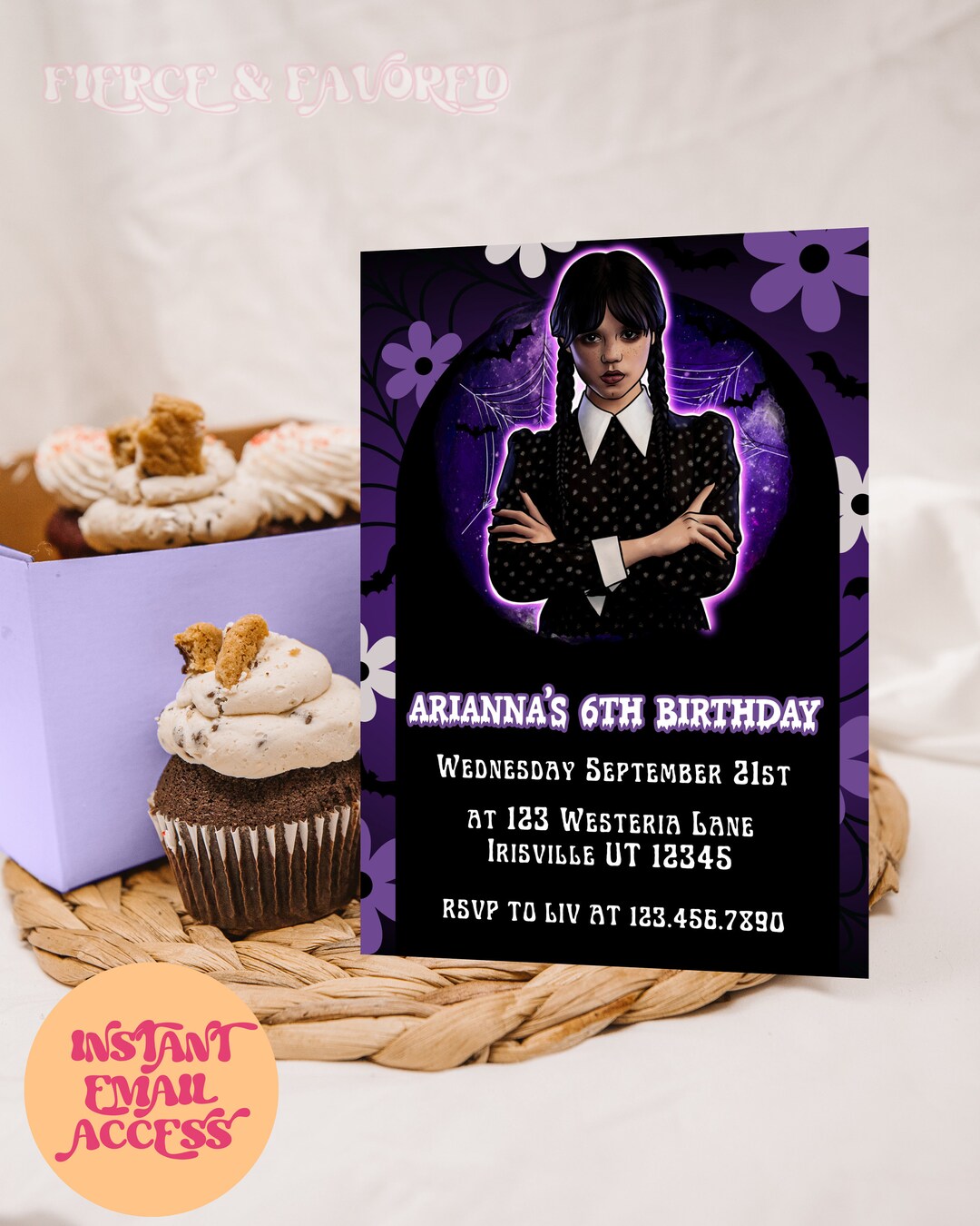 Wednesday Birthday Invitation | ANY AGE Wednesday Addams Inspired ...