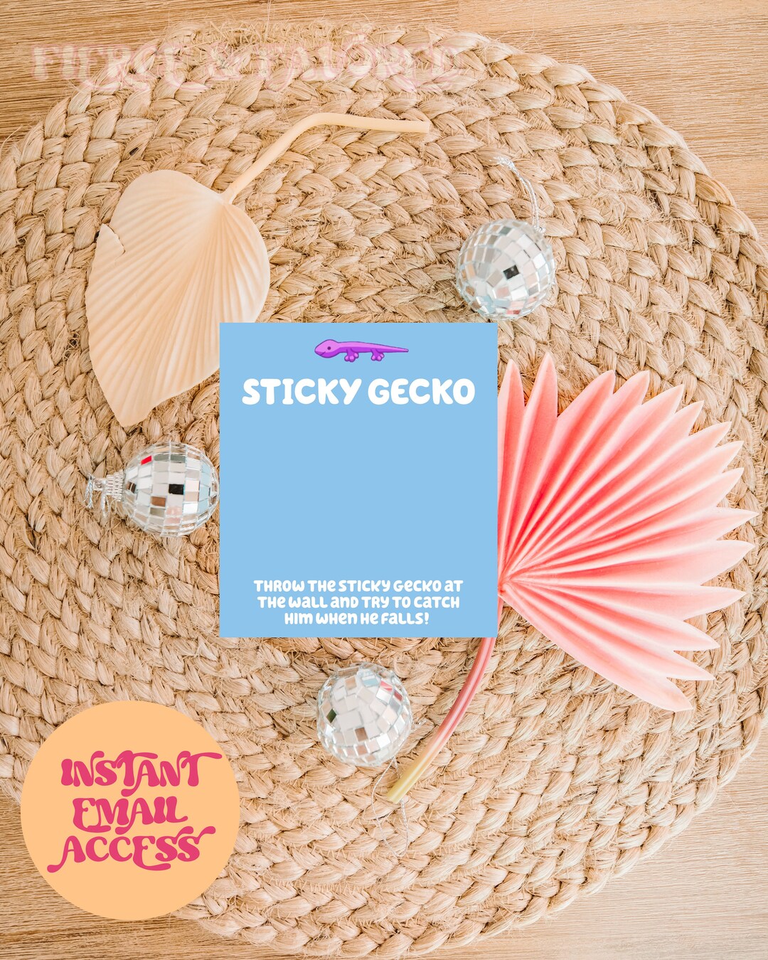 Sticky Gecko Favor Tag | Blue Dog Sticky Gecko | Blue Dog Inspired ...