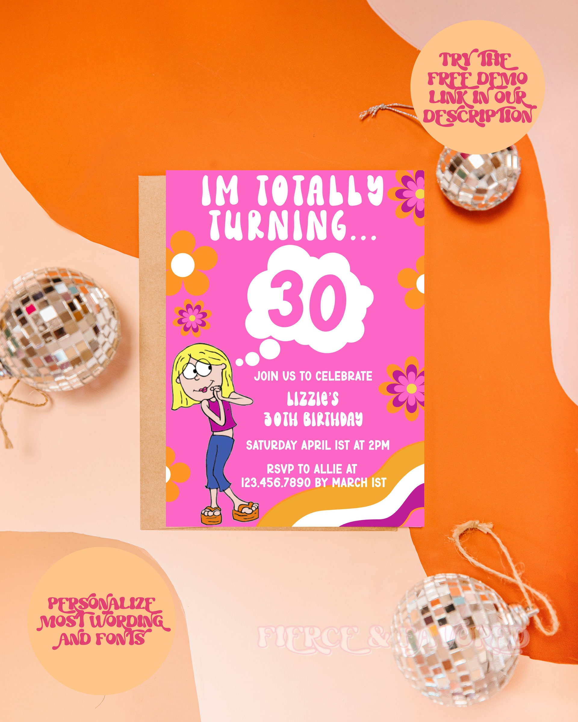Lizzie Inspired Birthday Invitation | Lizzie Themed Birthday Invite ...